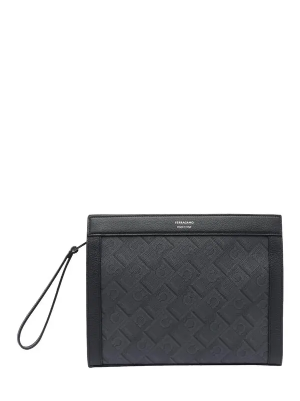 FERRAGAMO Monogram Pouch - Black