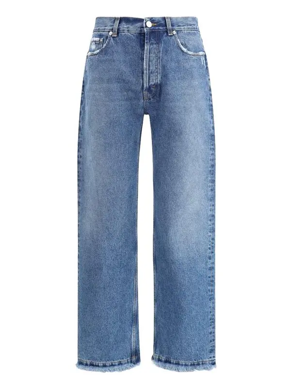 Séfr Frayed Cut Cotton Jeans - Blue