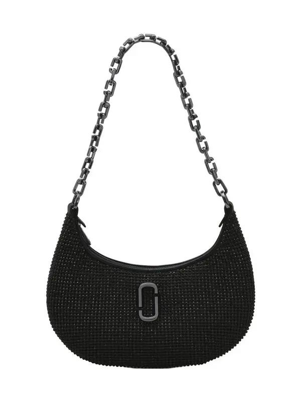 Marc Jacobs The Curve Small Rhinestone Embellished Shoulder Bag - Black