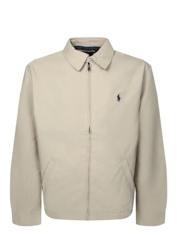 Ralph Lauren Cotton Jacket With Embroidered Logo - Beige