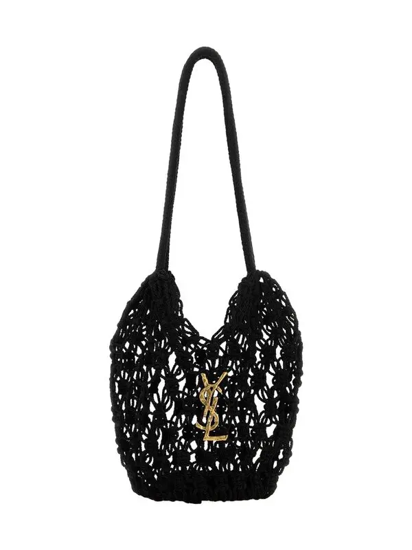 Saint Laurent Crochet Bucket Bag - Black