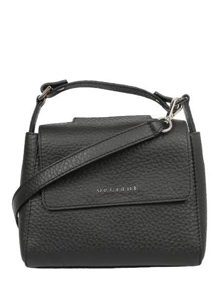 ORTIGNI Leather Top Handle Bag - Black