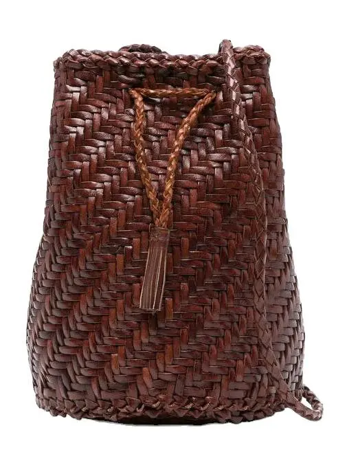 Dragon Diffusion Braided Bucket Bag - Brown