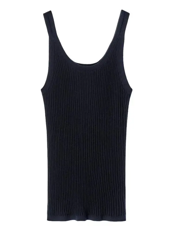 Cos Ribbed Cashmere-silk Tank Top - Blue