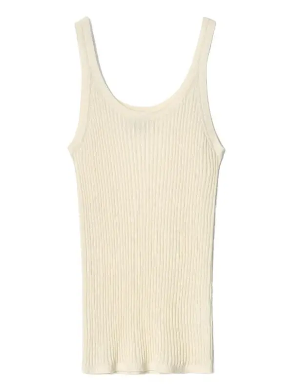 Cos Ribbed Cashmere-silk Tank Top - Yellow