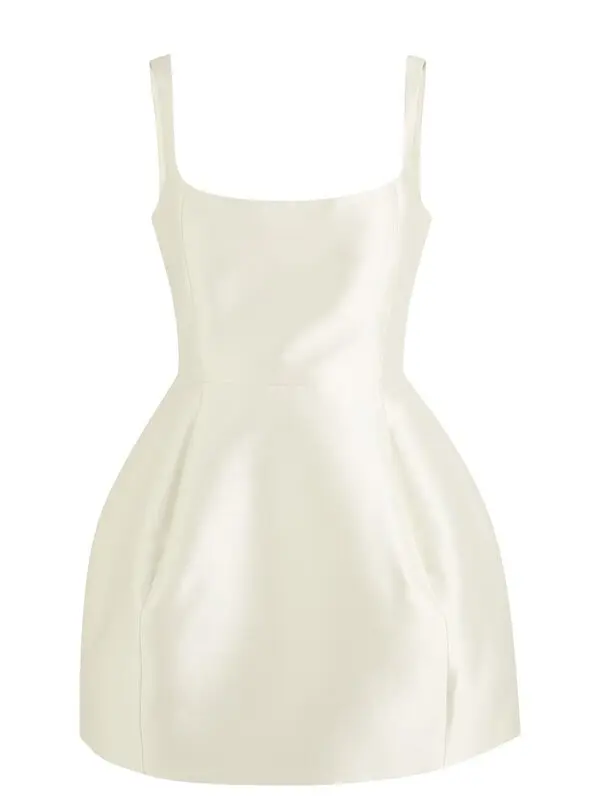 DE LA VALI Lola Satin-twill Mini Dress - Ivory