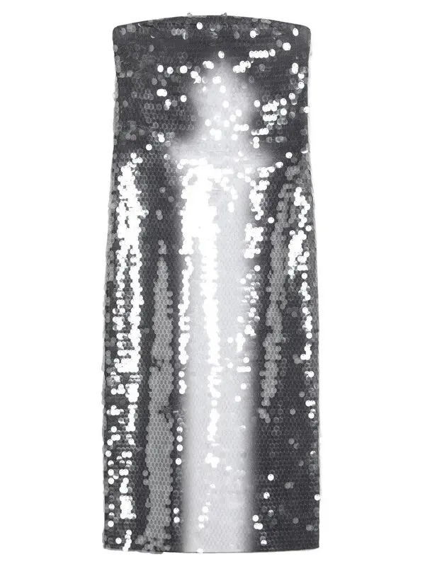Sportmax Midi Dress With Sequin Effect - Metal