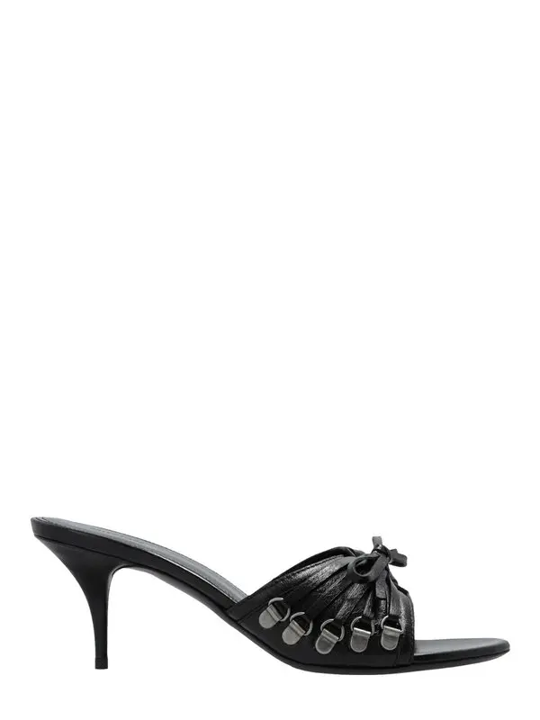 Balenciaga Cagole 70 Leather Sandals - Black