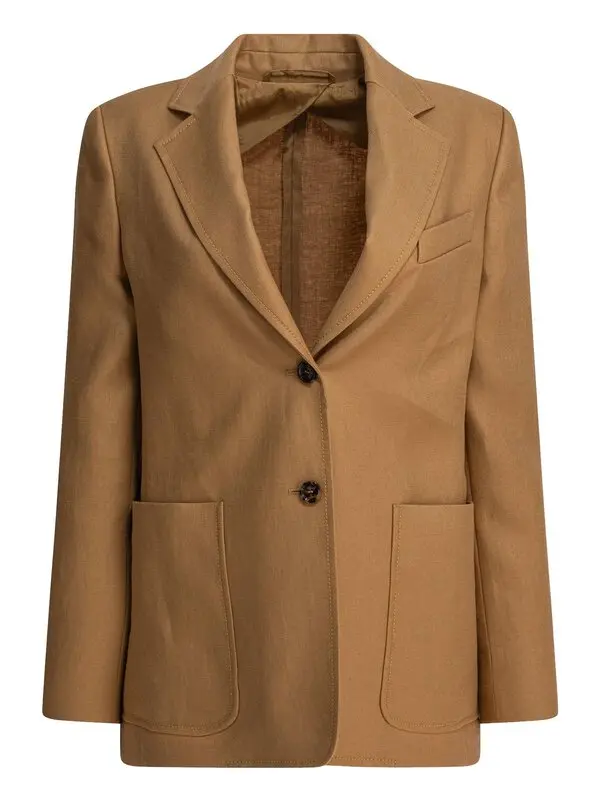 Max Mara Single-breasted Linen Blazer - Beige
