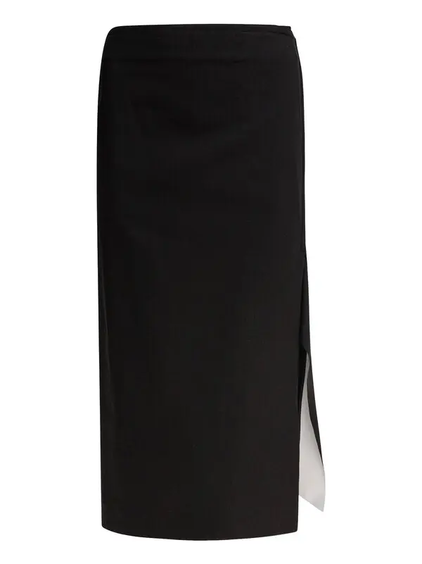 Max Mara Cotton Pencil Midi Skirt - Black