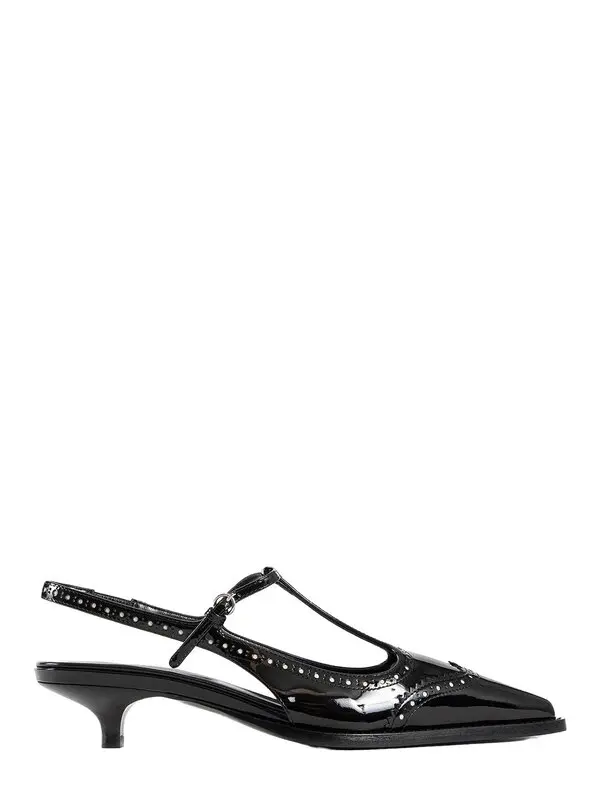 Miu Miu Leather Slingback Pumps - Black