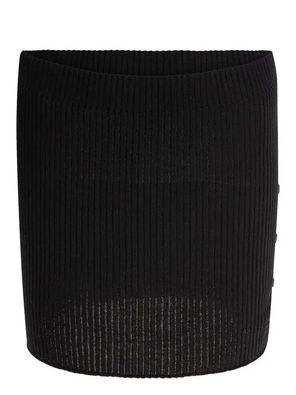 COURREGES Cotton And Merino Wool Miniskirt - Black