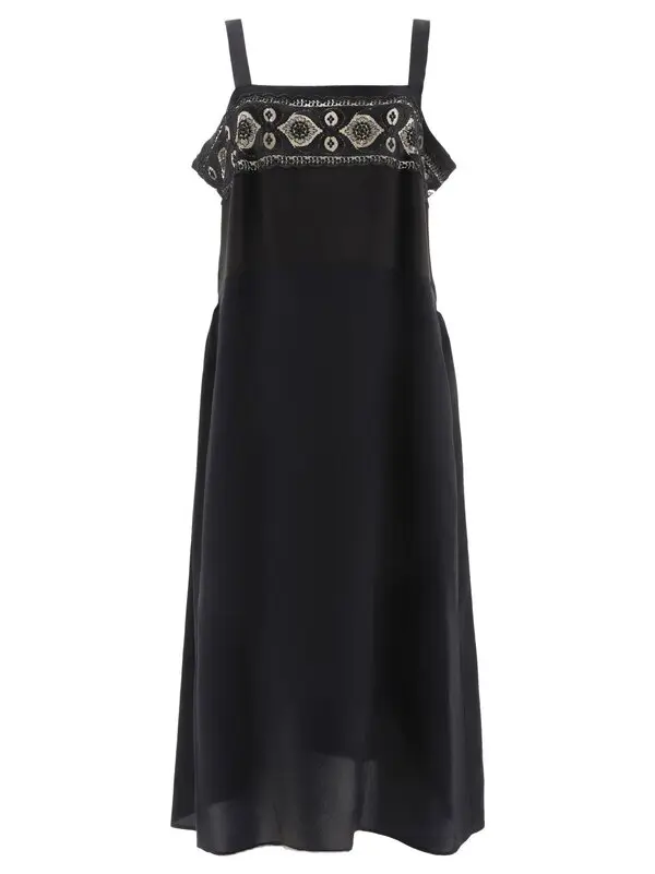 MAISON MARGIELA Embroidered Flared Dress - Black