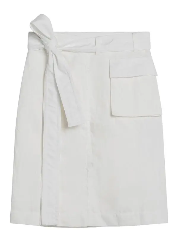FERRAGAMO Cotton-blend Wrap Skirt - White