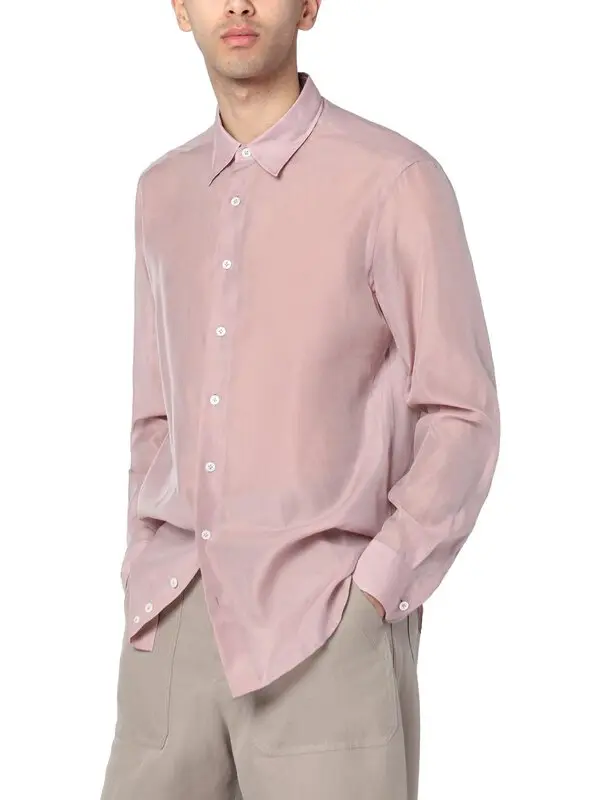 LARDINI Shirt In Cotton And Silk Blend - Pink