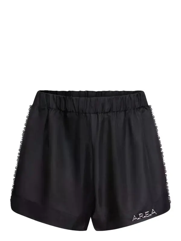 AREA Crystal Trim Track Shorts - Black