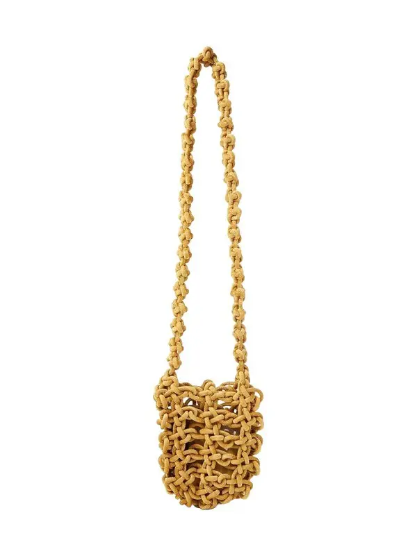 Kara Velvet Knot Shoulder Bag - Yellow
