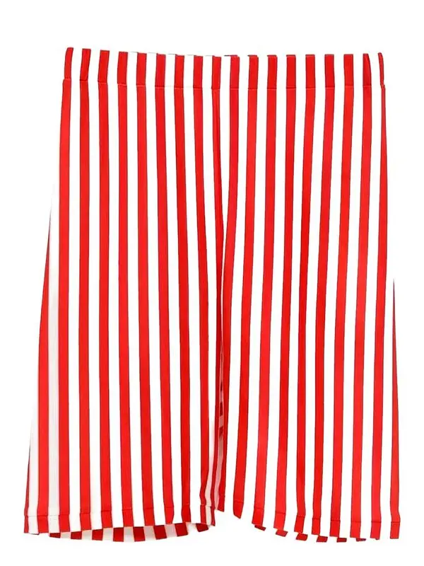 DURAN LANTINK Striped Asymmetric Shorts - Red