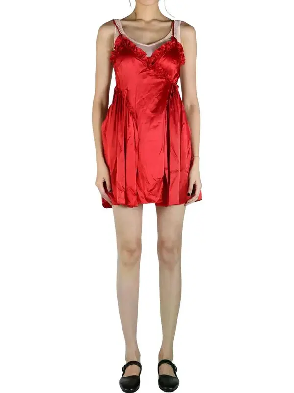 Simone Rocha Silk-satin Layered Dress - Red