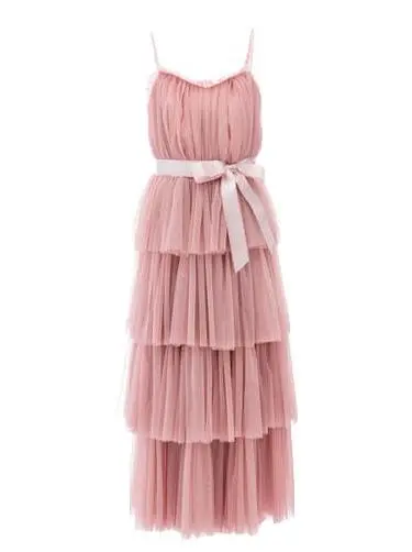 TULLEEN Firenze Tiered Tulle Gown - Blush