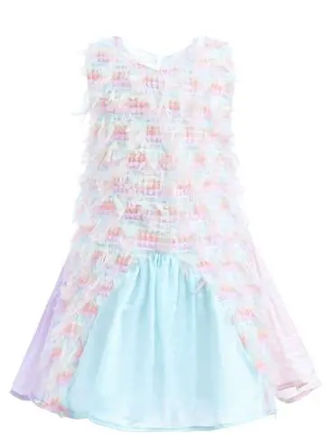 MIMI TUTU Rainbow Quilted Sleeveless Dress - Pink