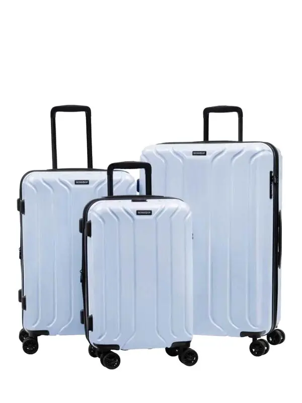 NONSTOP 3-piece Lightweight Expandable Spinner Luggage Set With Packing Cubes - Sky Blue