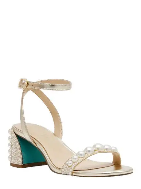 Betsey Johnson Tina Ankle Strap Sandal - Gold
