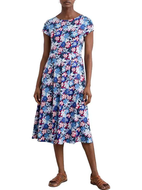 SEASALT CORNWALL Wild Bouquet Jersey Midi Dress - Seashore Floral Maritime