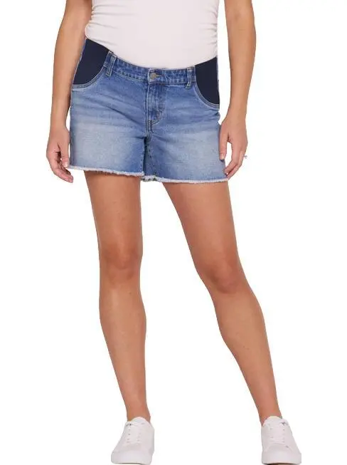 Motherhood Maternity Under The Belly Denim Maternity Shorts - Lily Medium Wash