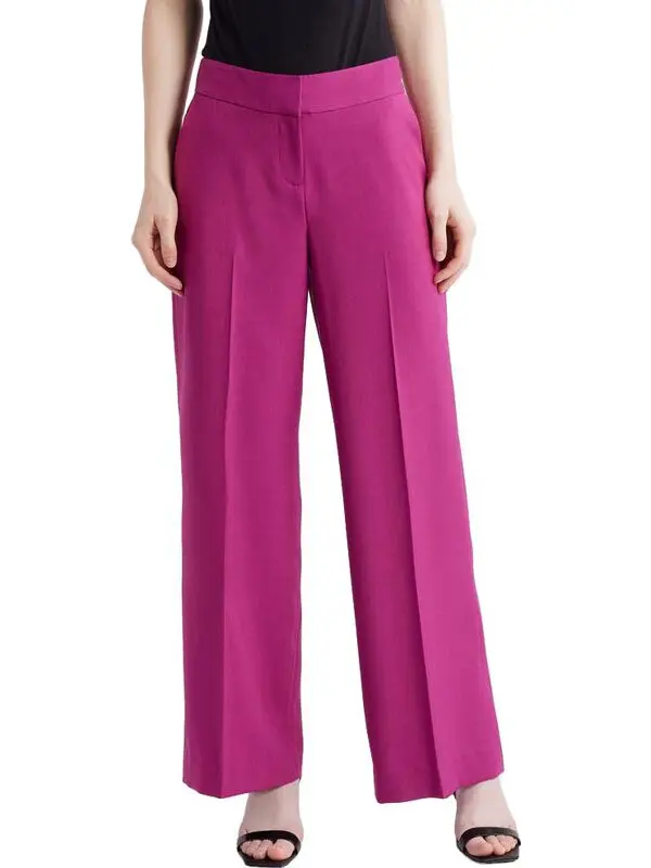 TAHARI ASL Wide Leg Pants - Wild Berry