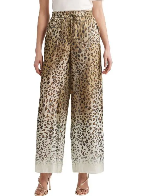 Kobi Halperin Print Ombré Wide Leg Pants - Brown Multi