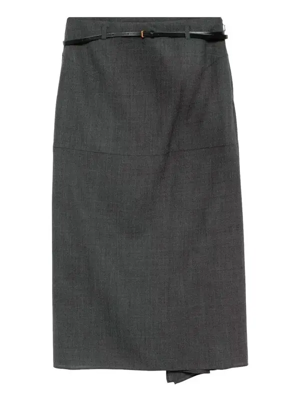 LESS Rolled Hem Skirt - Grey