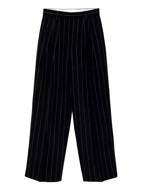LESS Striped Trousers - Black