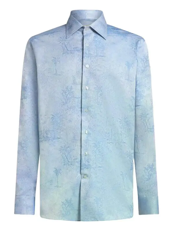 Etro Safari-jacquard Shirt - Blue