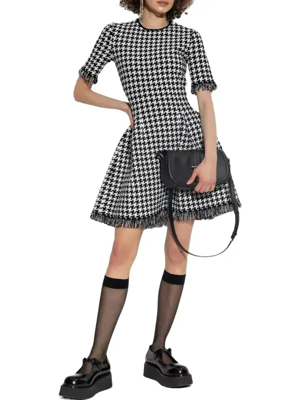 Alexander McQueen Houndstooth Dress - Black
