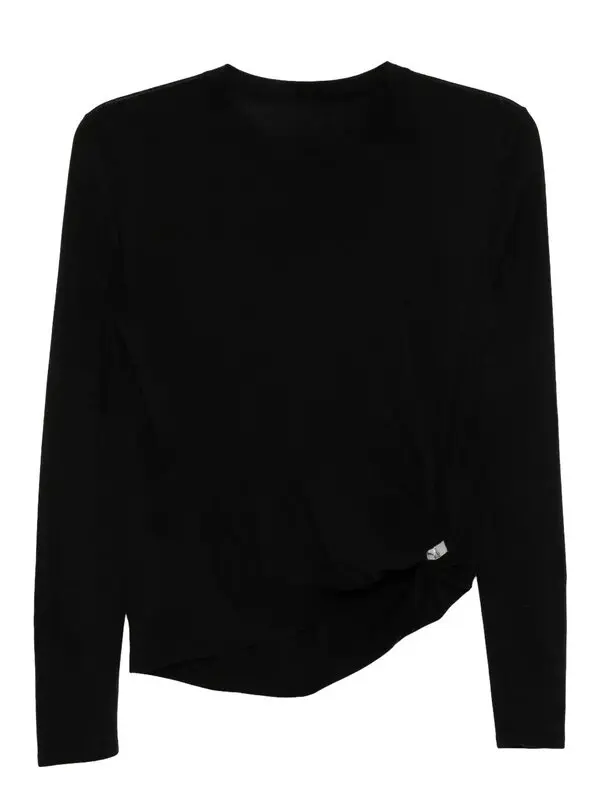 LESS Knitted Draped Top - Black