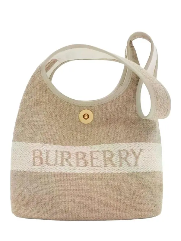 Burberry Logo-embellished Canvas Shoulder Bag - Neutrals