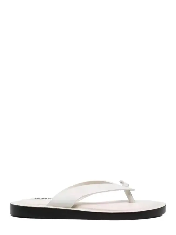 JIL SANDER Leather Slides - White