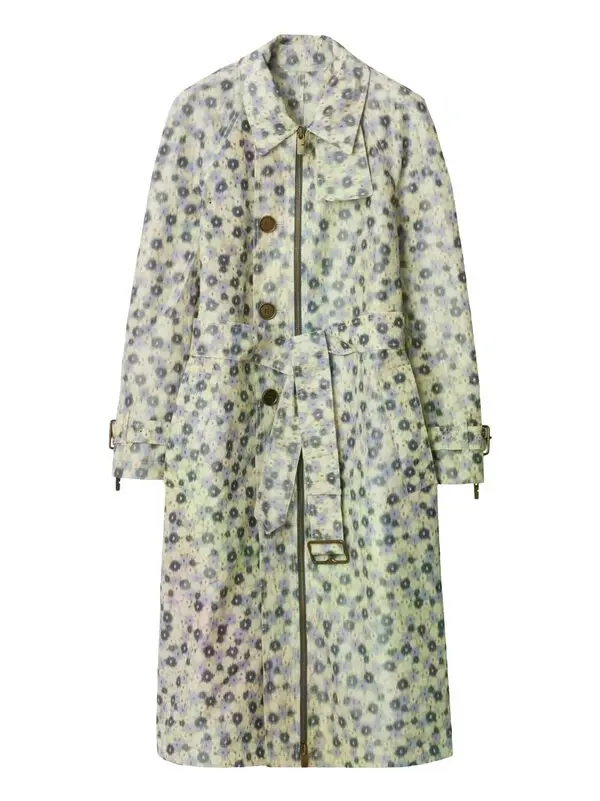 Burberry Daisy-print Trench Coat - Neutrals
