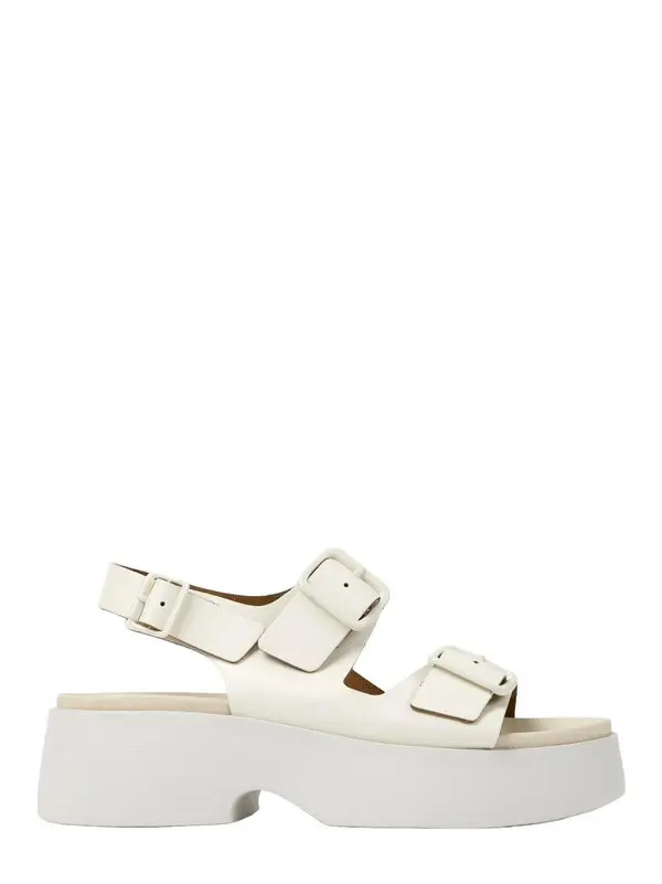 Camper Flat Sandal - White