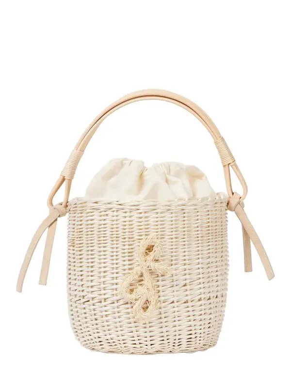 Ruslan Baginskiy Iza Wicker Basket Bag - Neutrals
