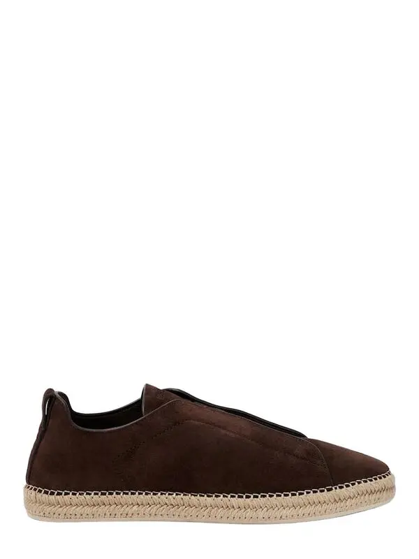 Zegna Triple Stitch Suede Espadrilles - Brown