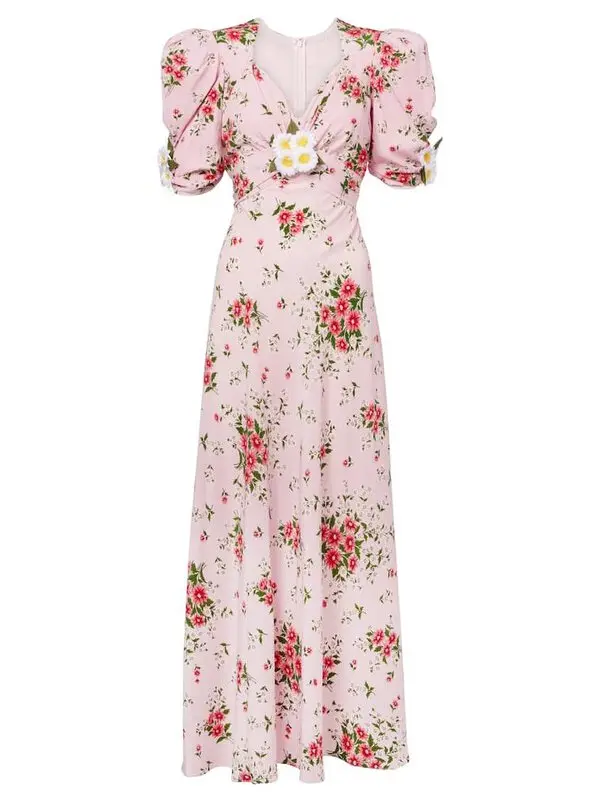 RODARTE Floral Silk Cocktail Dress - Pink
