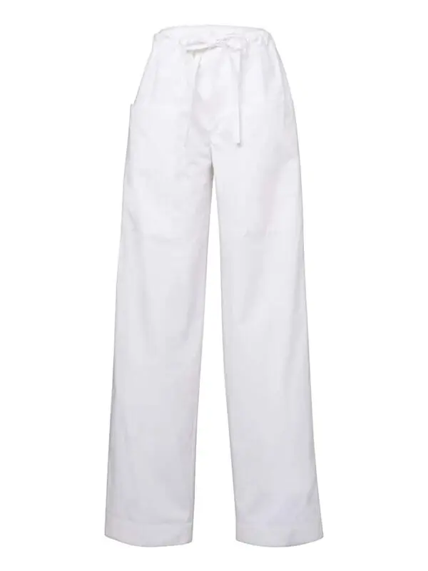 TOD'S Cotton Wide-leg Trousers - White