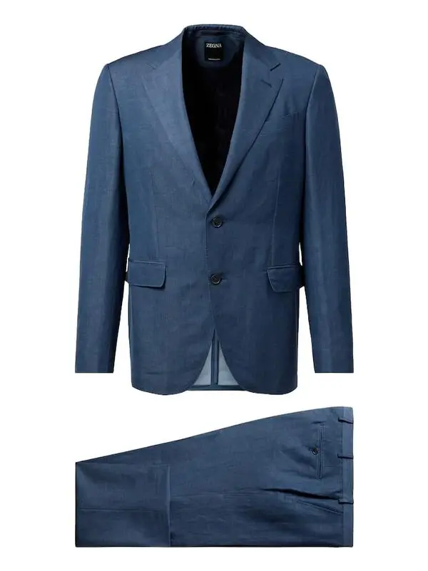 Zegna Wool And Linen Suit - Blue