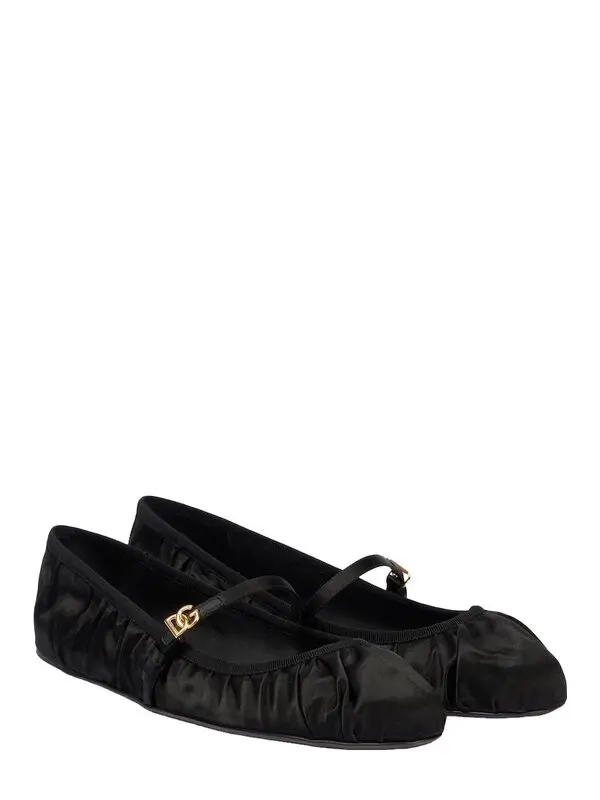 Dolce & Gabbana Dg Satin Ballerinas - Black