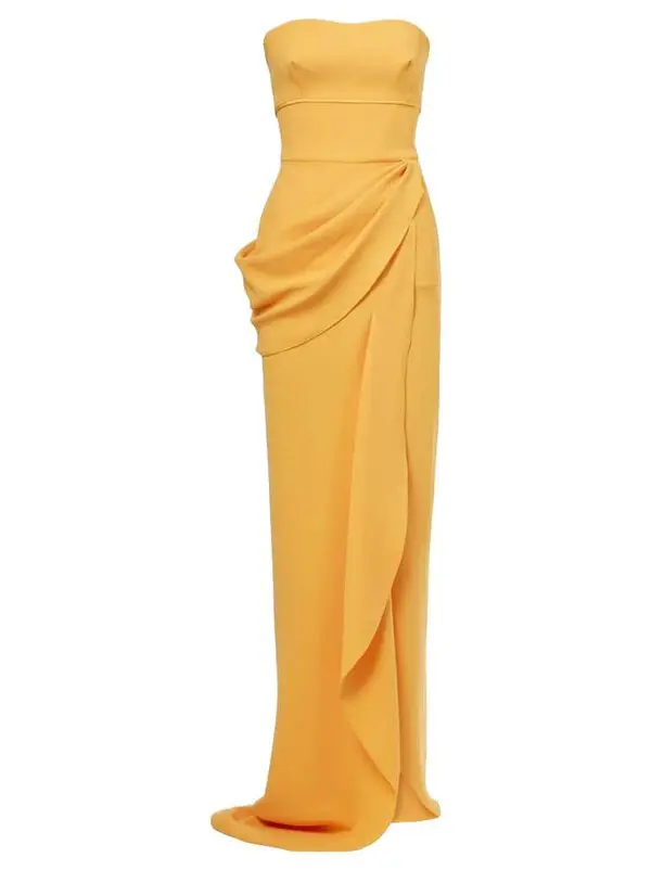Maticevski Marlene Draped Bustier Gown - Orange