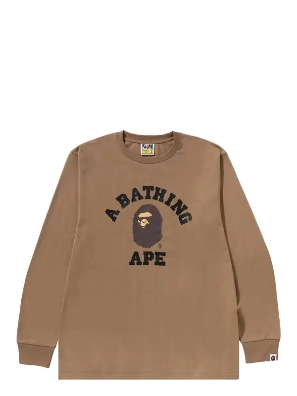 A BATHING APE College Long-sleeve Tee 'beige - Tan