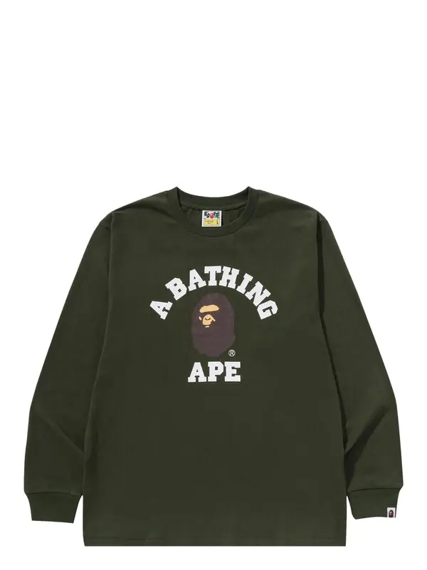 A BATHING APE College Long-sleeve Tee 'olive Drab - Green