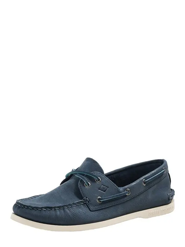 Sperry Authentic Original 2 Eye Nubuck Boat Shoes - Dusty Blue Leather Nubuck